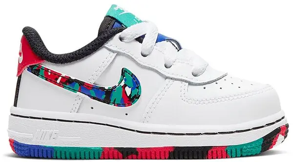 Nike Air Force 1 Low Crayon Sneakers - White/hyper Blue/neptune Green
