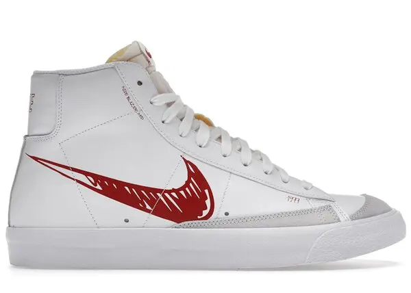 Nike Blazer Mid 77 Sketch Sneakers - Summit White/gym Red/sail