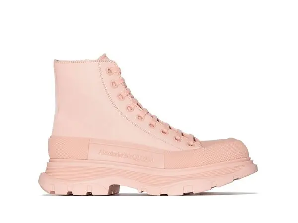 Alexander McQueen Tread Slick Boot Leather - Pink