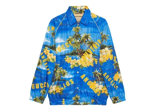 Gucci Printed Nylon Jacket - Blue/yellow