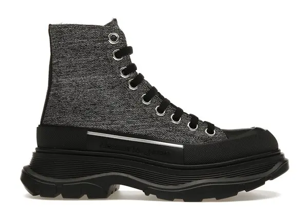 Alexander McQueen Tread Slick Lace-up Boots - Black/silver
