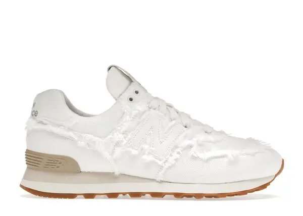 NEW BALANCE 574 Miu Miu Denim Sneakers - White/tan/gum