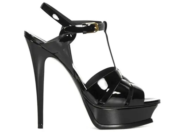 Saint Laurent Tribute Platform Patent Leather Sandals