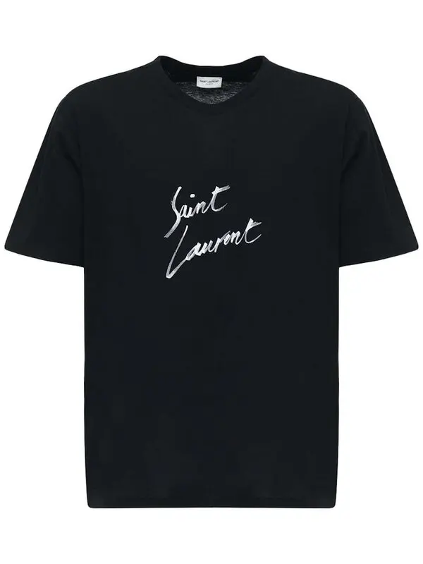 Saint Laurent Signature Logoprint Cotton T-shirt