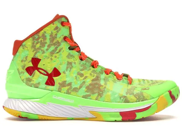 Under Armour Ua Curry One "candy Reignin" Sneakers - Hyper Green/team Orange