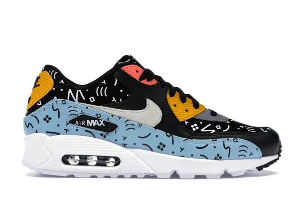 Nike Air Max 90 Sneakers - Ocean Bliss/black/crimson Bliss