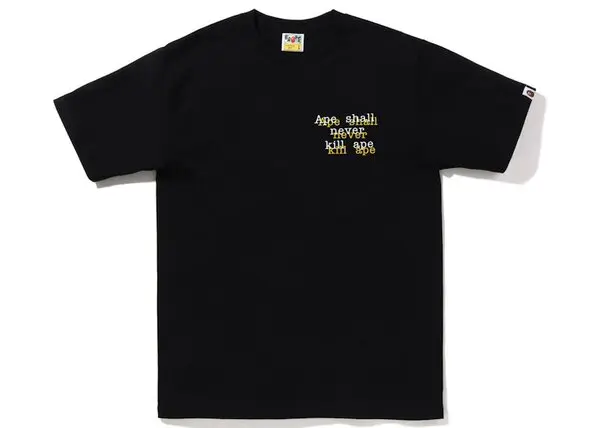 BAPE Graffiti Check Ape Head Tee Shirt - Black Black