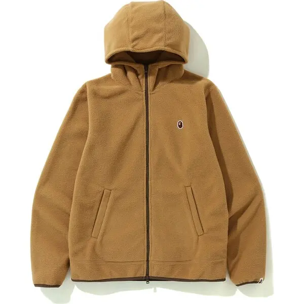 BAPE Fleece One Point Zip Hoodie - Beige