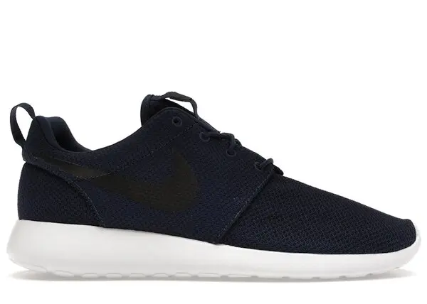 Nike Roshe Run Sneakers - Midnight Navy Blue/black/white