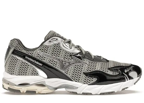 Mizuno Wave Rider One Block Down Onyx Sneakers - Black/grey/white