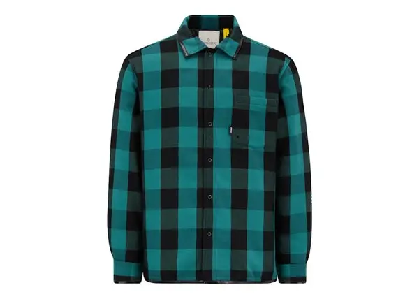 Moncler Hiroshi Fujiwara X Fragment Simmon Down Shacket - Green Black Check