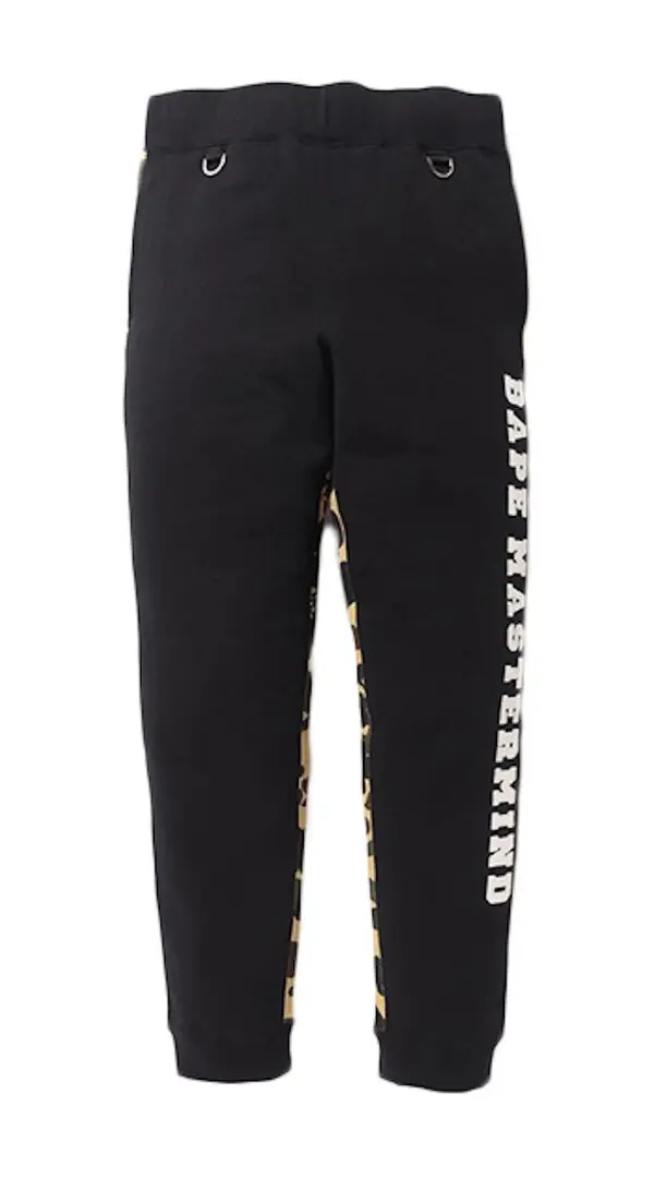 BAPE X Mastermind Japan Half 1st Camo Skull Sweatpants - Black/yellow