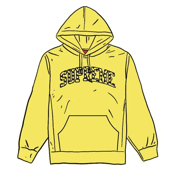 Supreme Hearts Arc Hooded Sweatshirt - Light Lemon