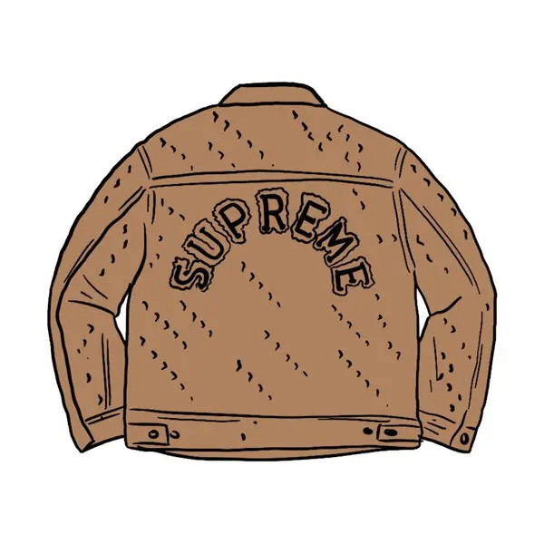 Supreme Hole Punch Denim Trucker Jacket - Brown