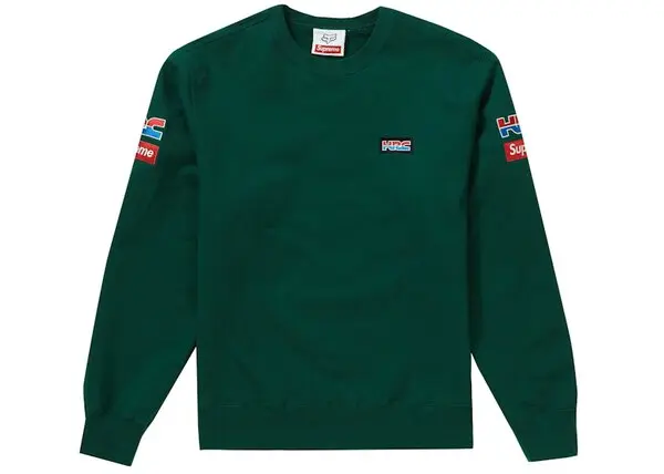 Supreme Honda Fox Racing Crewneck Sweatshirt - Dark Green