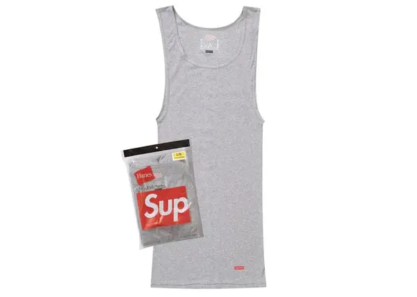 Supreme Hanes Tagless Tank Tops - Heather Grey