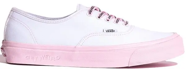 VANS Authentic Anti Social Club Get Weirdin Sneakers - White/pink