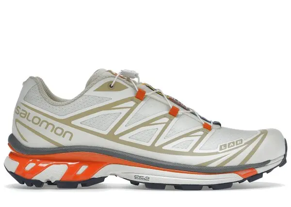 SALOMON Xt6 Athletic Sneakers - Vanilla Ice/bleached Sand/red Orange
