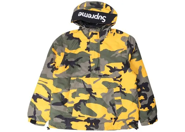 Supreme Hooded Half Zip Pullover - Yellow Camo
