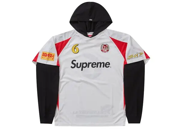 Supreme Hooded Soccer Jersey - White
