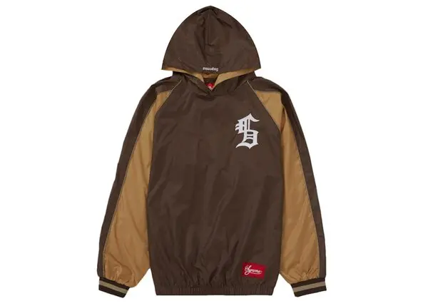 Supreme Hooded Warm Up Pullover - Brown