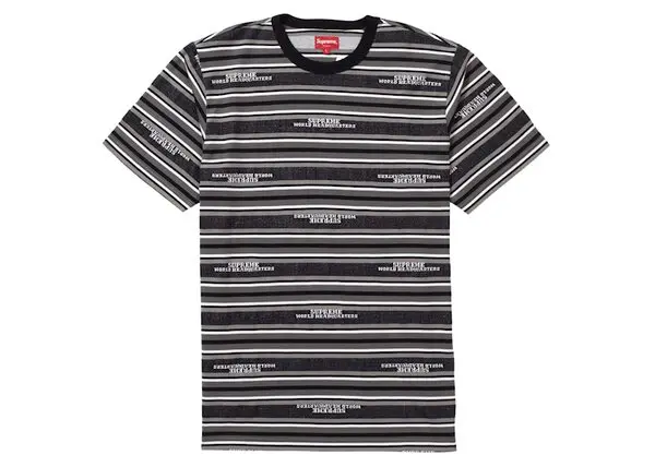 Supreme Hq Stripe Short Sleeve Top - Black