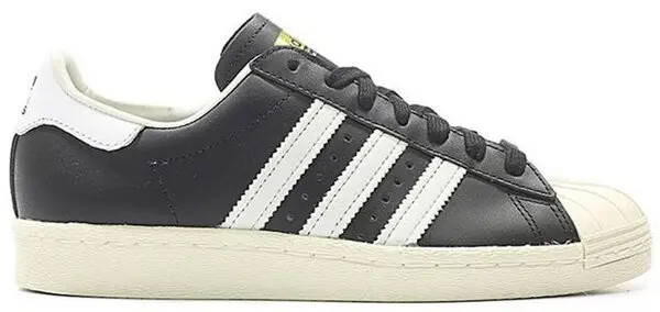 Adidas Superstar 80s Lace Up Sneakers - Black One/white/chalk Two