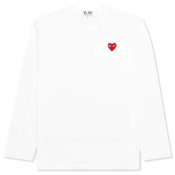 Play Comme Des Garcon Red Emblem Long Sleeve T-shirt