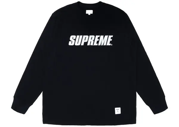 Supreme Metallic Long Sleeve Top - Black