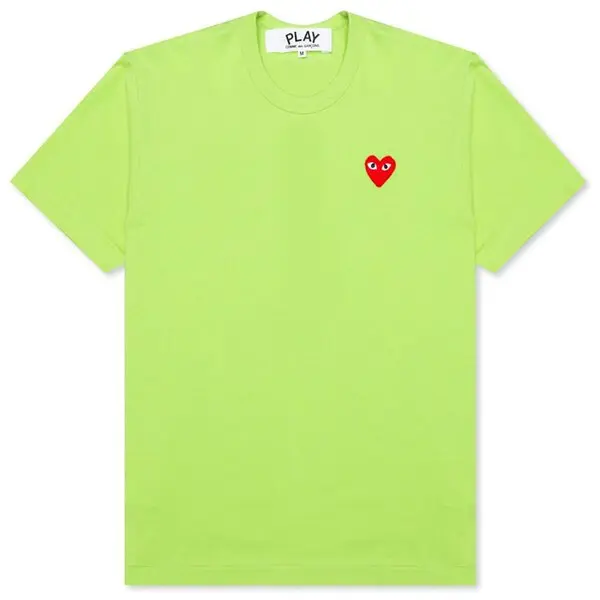 Play Comme Des Garcon Pastelle Red Emblem T-shirt - Green