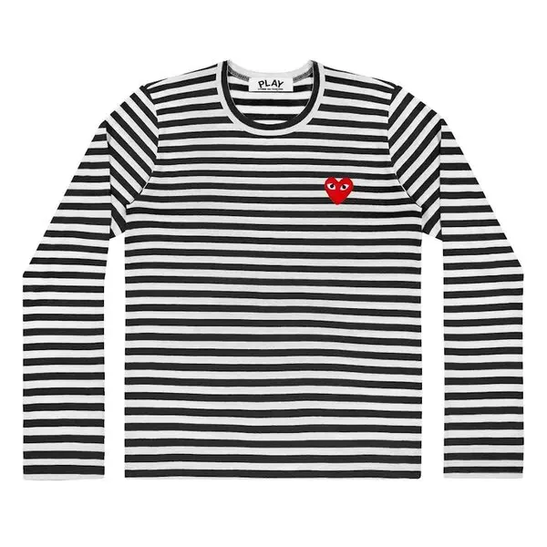 Play Comme Des Garcon Striped Long Sleeve T-shirt - Black/white