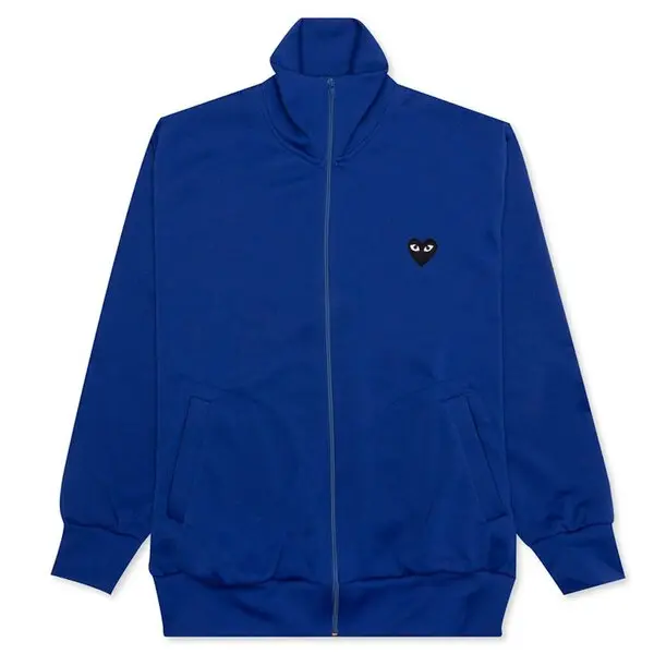 Play Comme Des Garcon Big Black Heart Zip Up Sweatshirt - Navy Blue