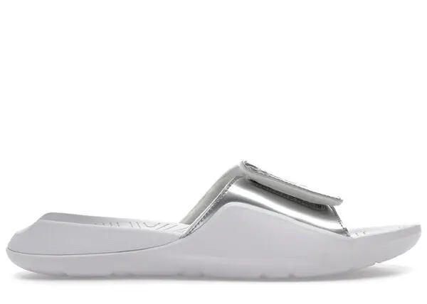 JORDAN Hydro Slides - White/metallic Silver