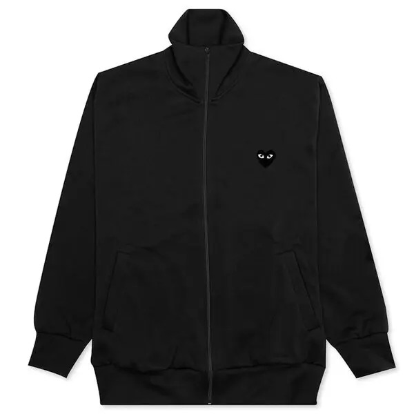 Play Comme Des Garcon Big Heart Zip Up Sweatshirt - Black