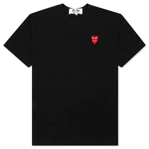 Play Comme Des Garcon Red Stacked Heart T-shirt