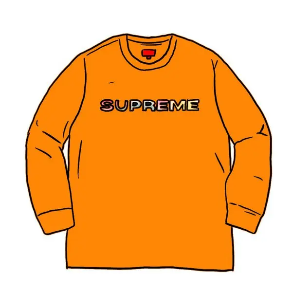 Supreme Meta Logo Long Sleeve Top - Orange