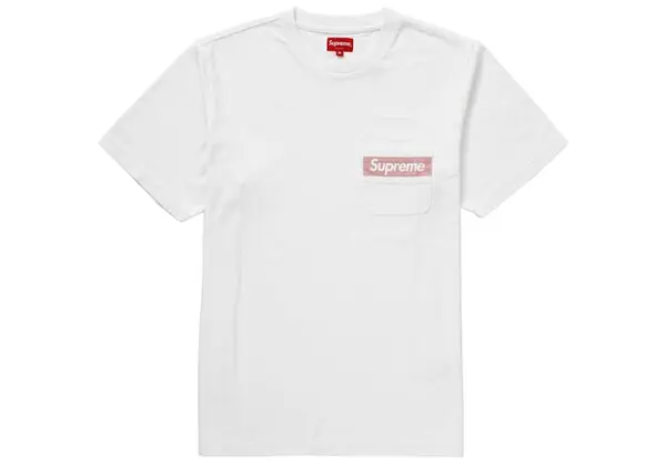 Supreme Mesh Stripe Pocket Tee Shirt - White