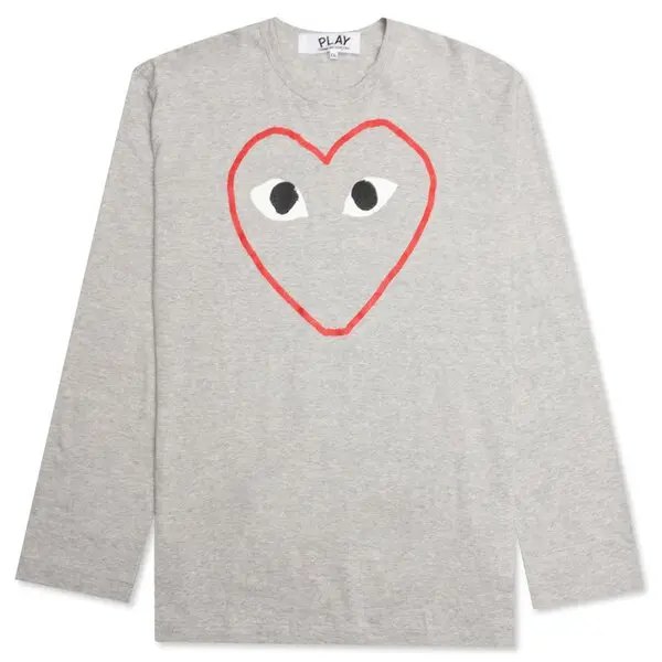 Play Comme Des Garcon Red Heart Sketch Long Sleeve T-shirt