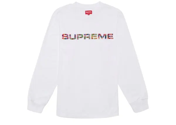 Supreme Meta Logo Long Sleeve Top - White