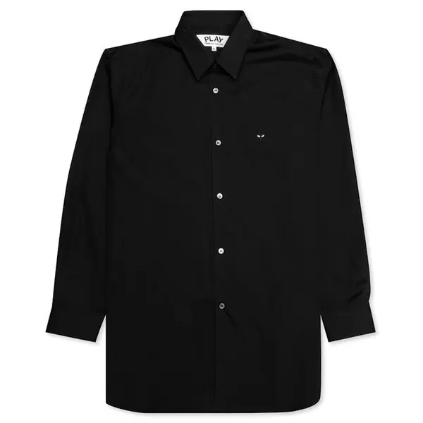 Play Comme Des Garcon Small Emblem Button Up Shirt