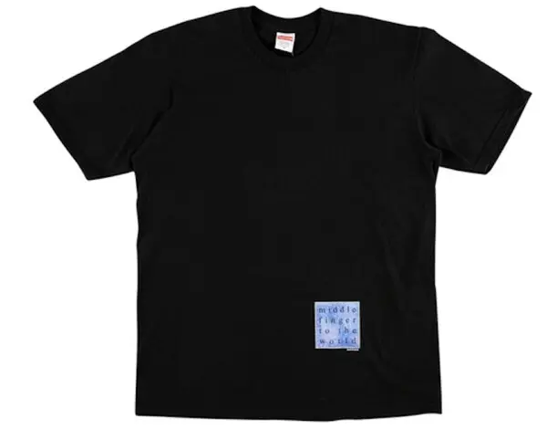 Supreme Middle Finger To The World Tee Shirt - Black