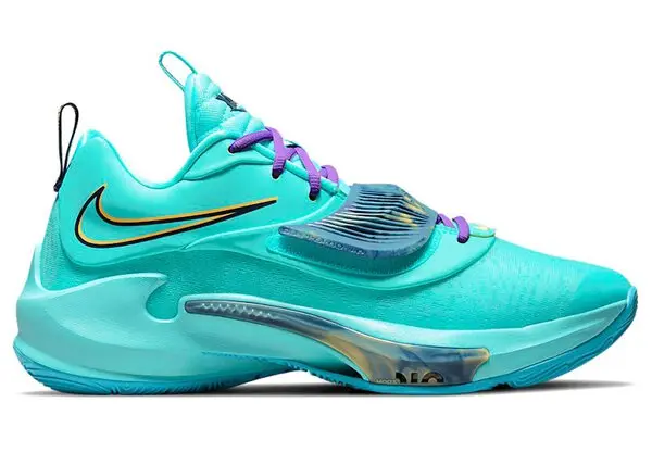 Nike Zoom Freak 3 Vibrant Sneakers - Aqua/purple/yellow