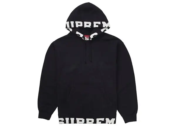 Supreme Logos Hooded Sweatshirt - Black