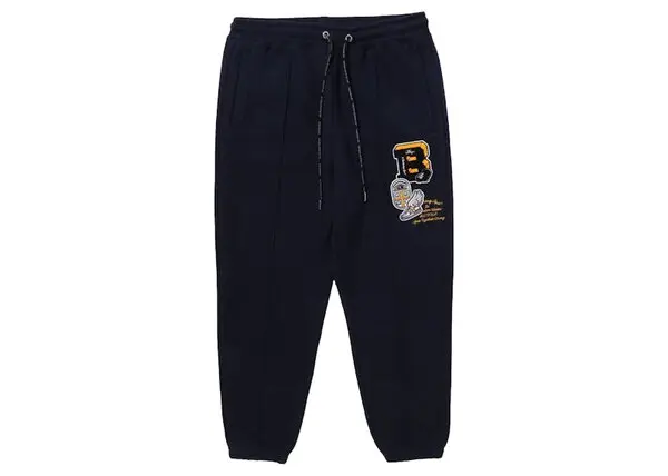 BAPE College Badges Sweatpants - Navy Blue