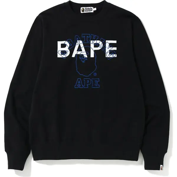 BAPE College Crewneck Sweatshirt - Black