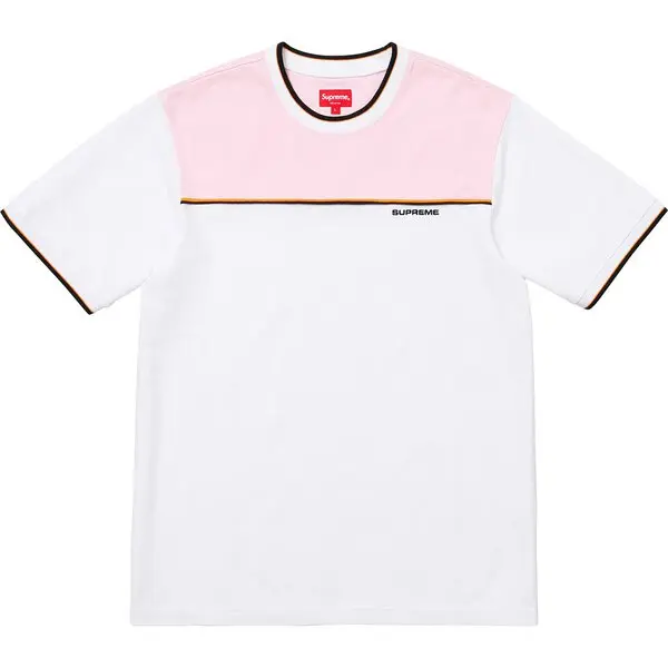 Supreme Contrast Yoke Pique Top - White