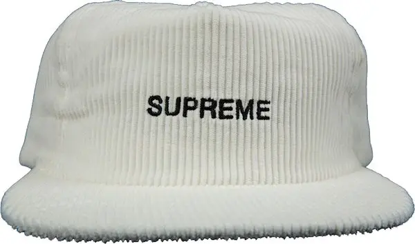 Supreme Corduroy Five-panel Cap - White
