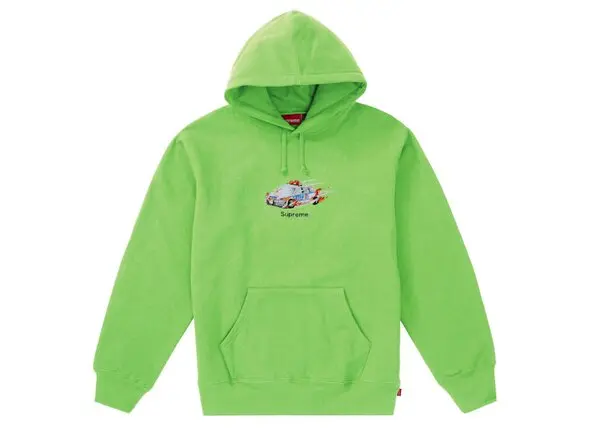 Supreme Cop Car Hooded Sweatshirt - Bright Green