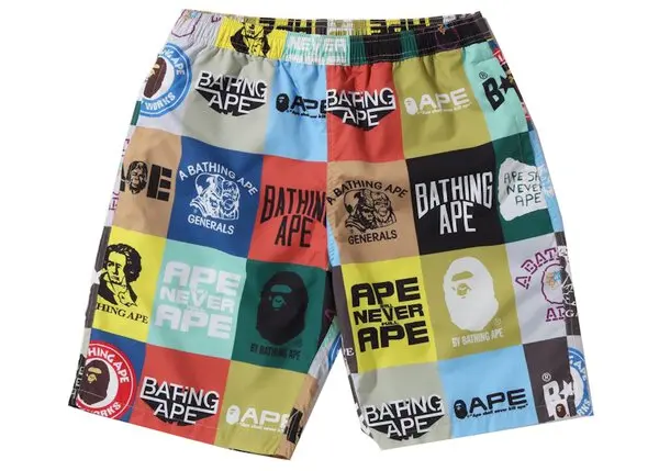 BAPE Classic Logo Beach Shorts - Multicolor