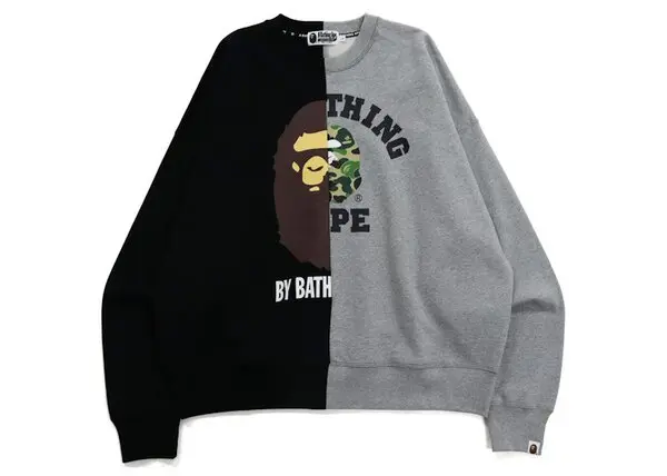 BAPE College & Bathing Loose Fit Crewneck Sweatshirt - Black